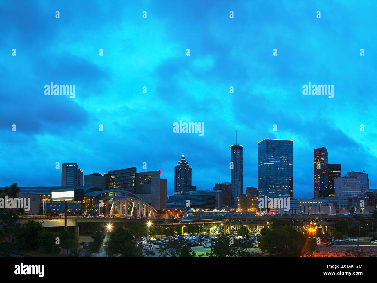 Downtown Atlanta, Georgia at night time Stock Photo - Alamy