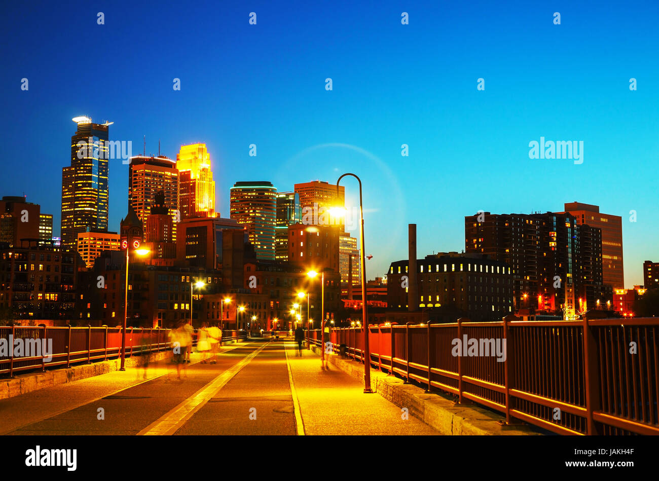 Downtown Minneapolis, Minnesota at night time as seen from the famous ...