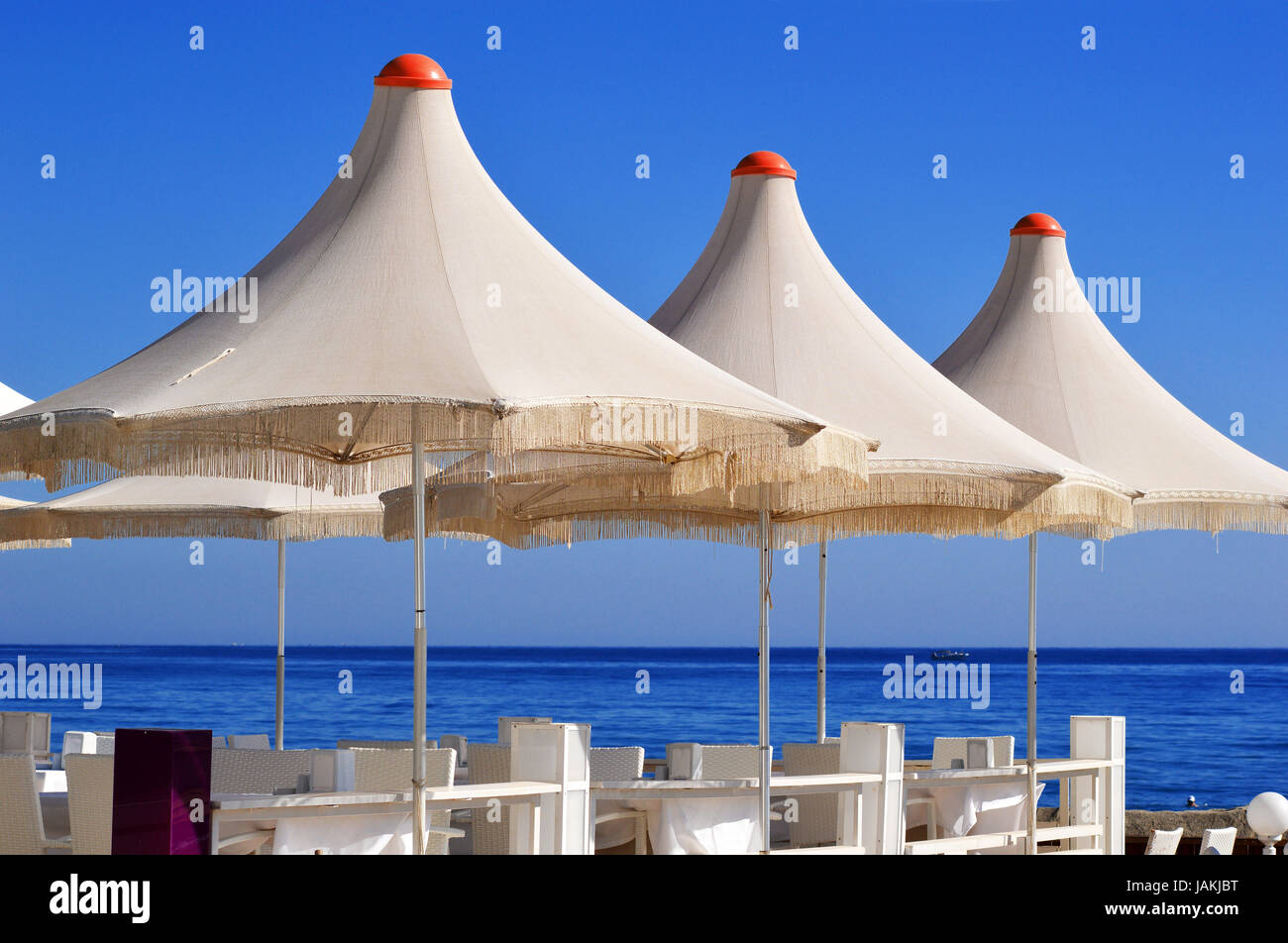 Mediterranean beach during hot summer day Stock Photo - Alamy