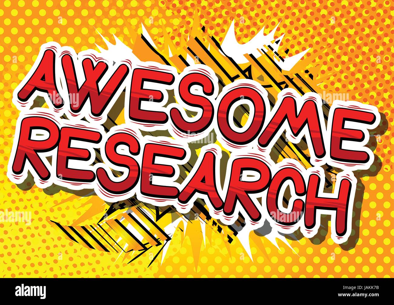 Awesome Research - Comic book style phrase on abstract background Stock ...
