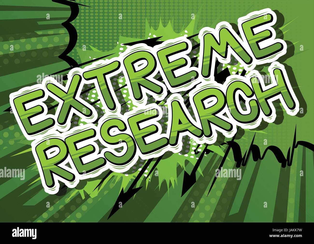 Extreme Research - Comic book style phrase on abstract background Stock ...