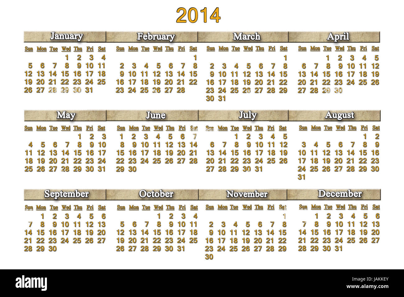 image with beautiful black calendar for 2014 year with nice strips ...