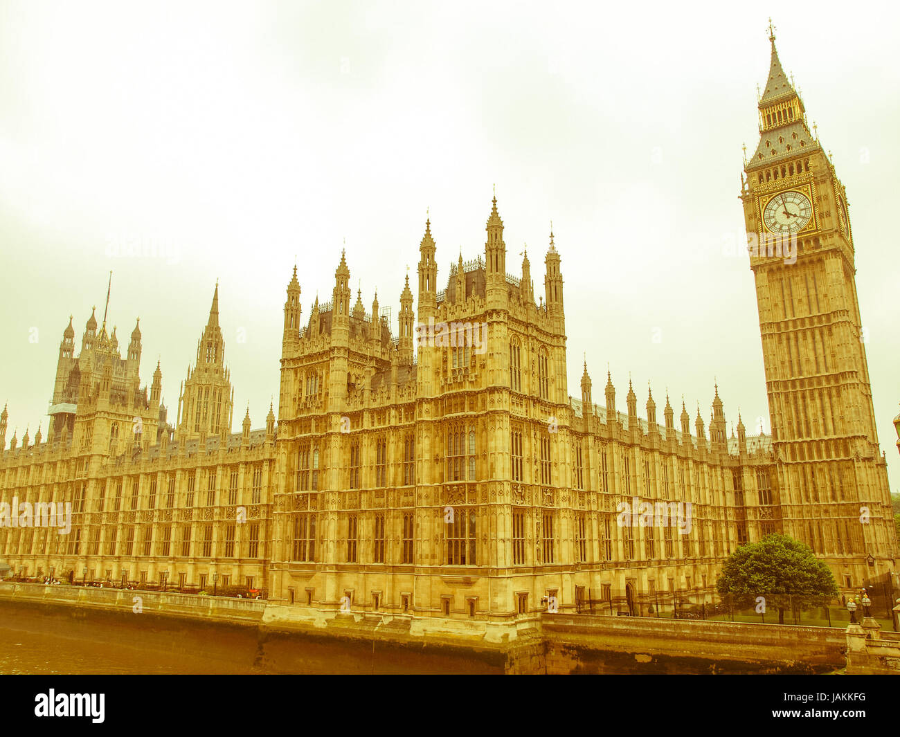 Vintage look Houses of Parliament Westminster Palace London gothic ...