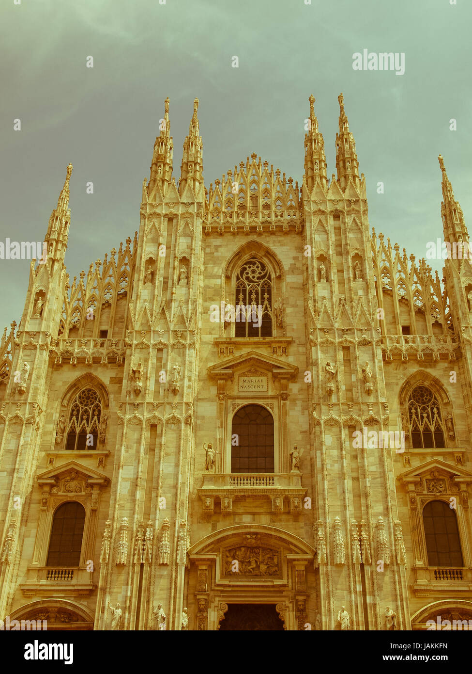 Vintage look Duomo di Milano gothic cathedral church, Milan, Italy ...