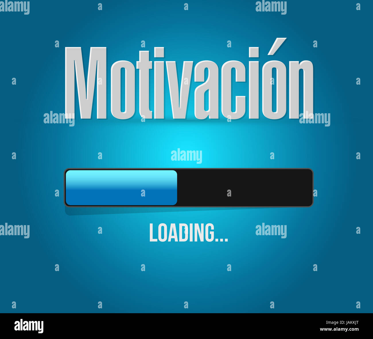 Motivation loading bar sign in Spanish concept illustration design ...