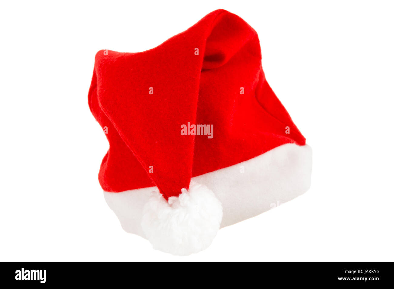 Single Santa Claus red hat isolated on white background Stock Photo - Alamy