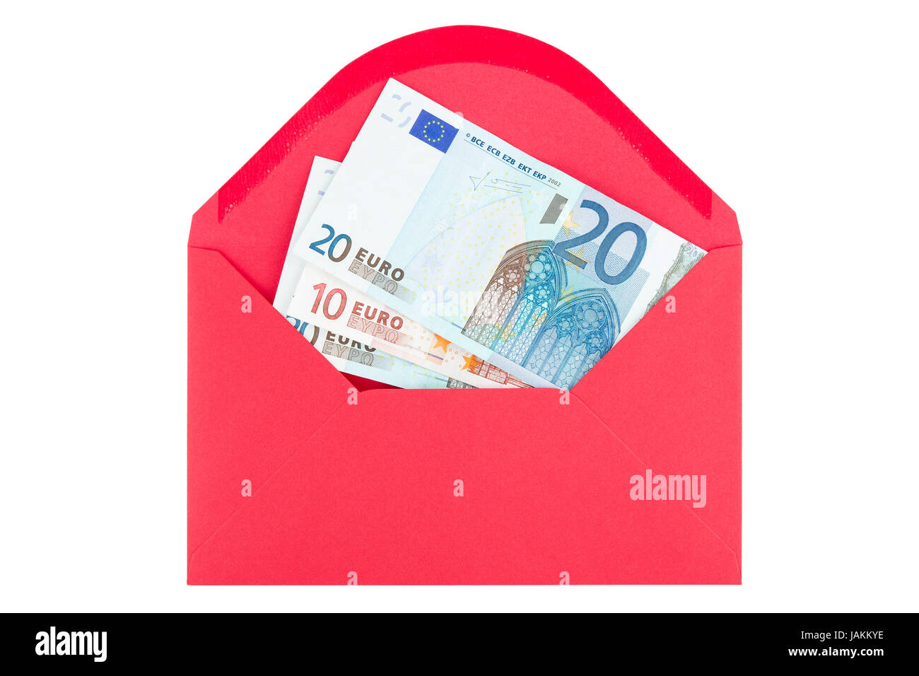 Red envelope with dollar isolated on white background Stock Photo - Alamy