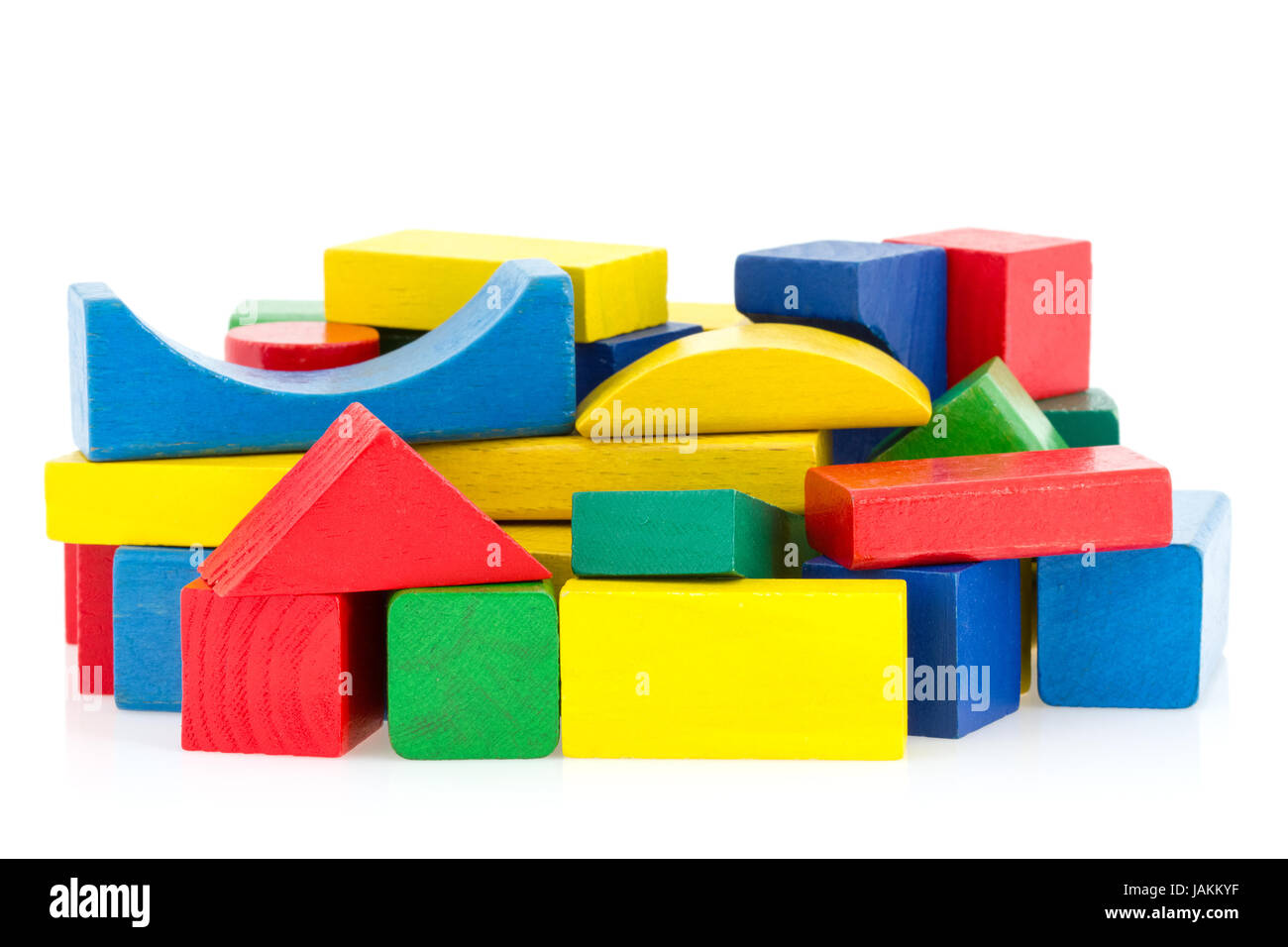 Wooden colored cubes isolated on white background Stock Photo - Alamy