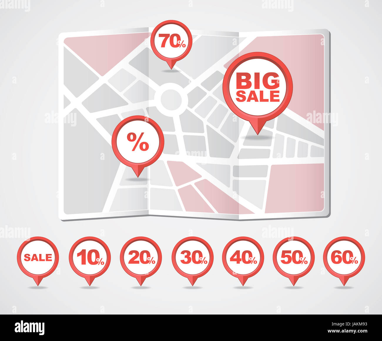 Vector mapping pins icons SALE eps without transparency Stock Photo - Alamy