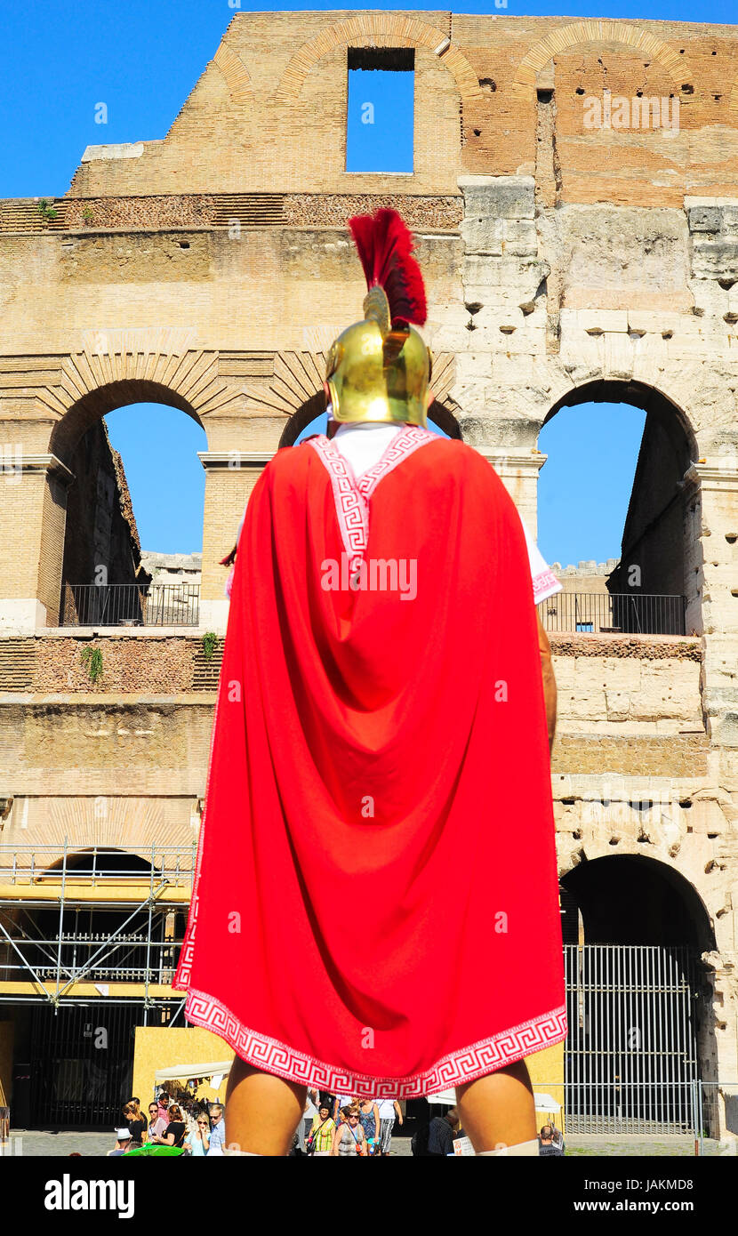 Rome, Italy - September 27, 2013: Roman legionary in ancient armour in ...
