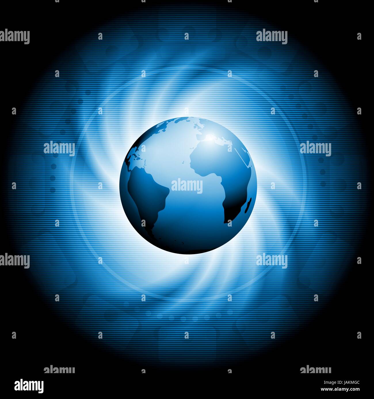 Dark swirl technology background with globe Stock Photo - Alamy