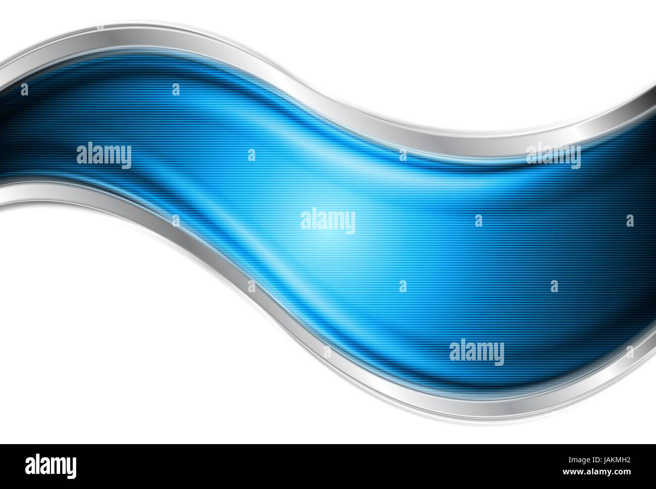 Colourful blue and silver vector waves Stock Photo - Alamy