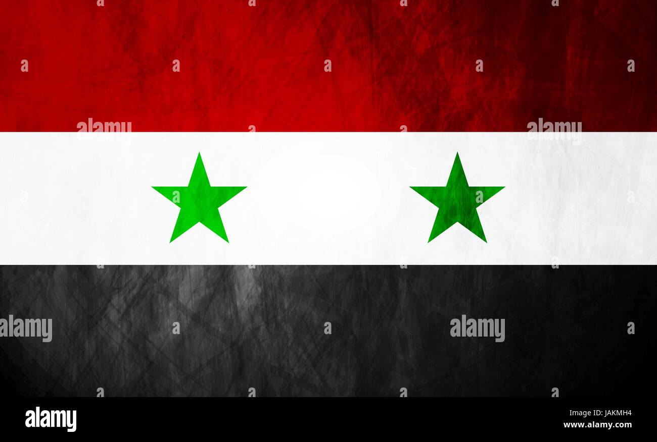 Grunge illustration of Syrian flag. Vector background Stock Photo - Alamy