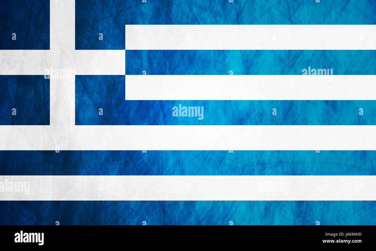 Grunge illustration of Greek flag. Vector background Stock Photo - Alamy