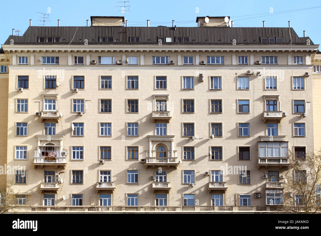 Old high-rise building in Moscow Stock Photo - Alamy
