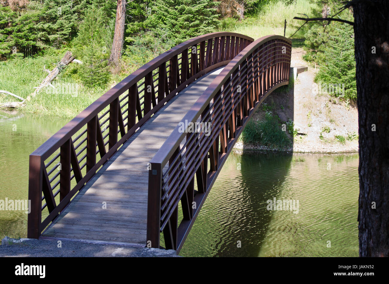 Foot Bridge Across The Water Stock Photo - Alamy
