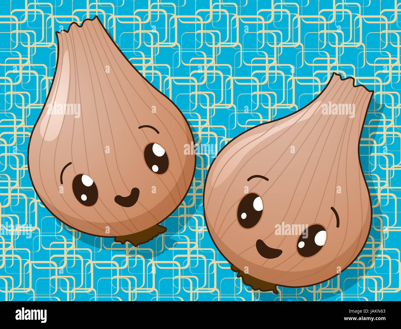 Kawaii style drawing onion icons Stock Photo - Alamy