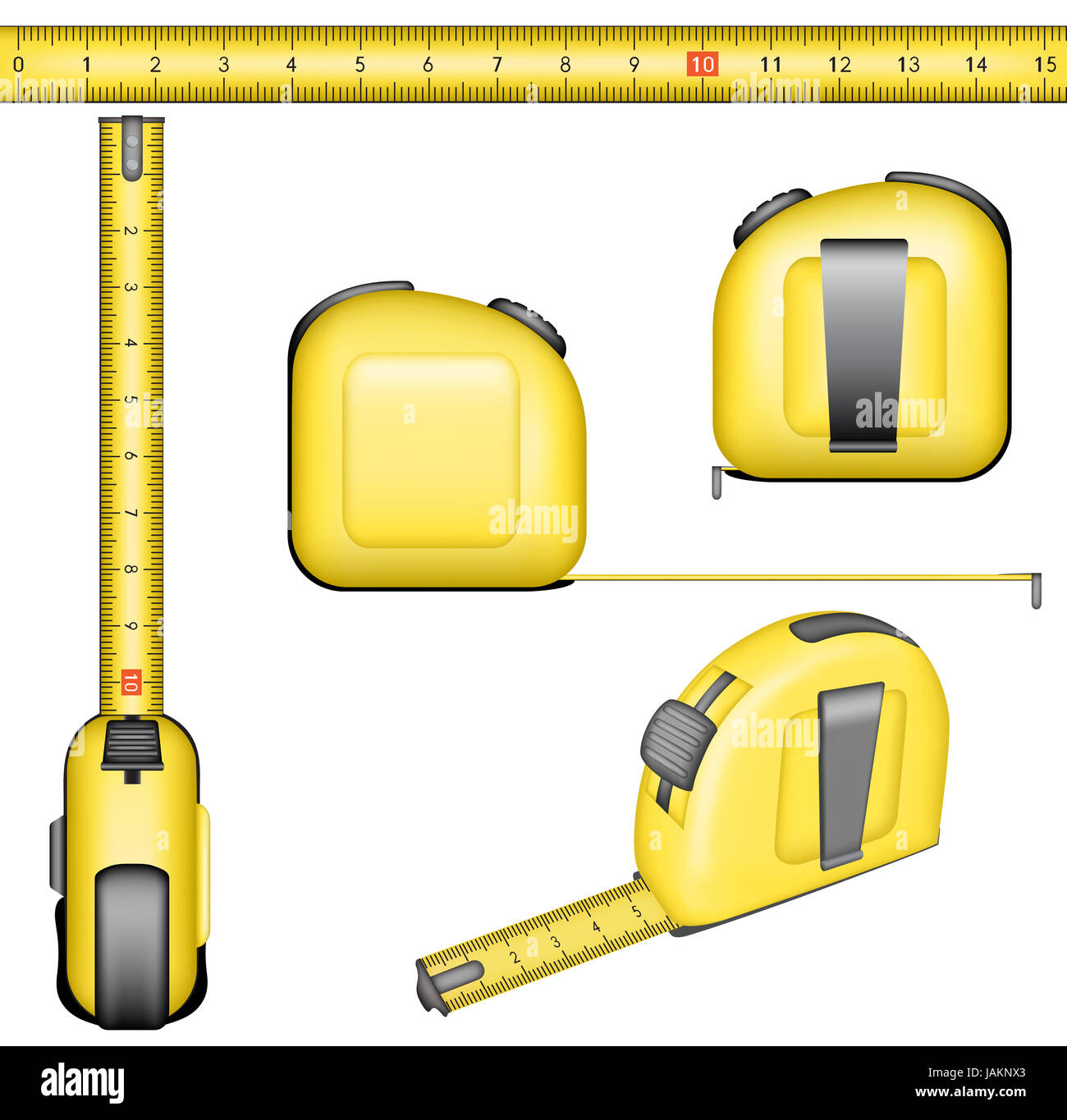 Hand holding measure roulette isolated on the white background Stock ...