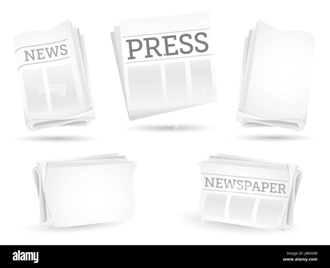 Set of newspapers isolated on the white background Stock Photo - Alamy