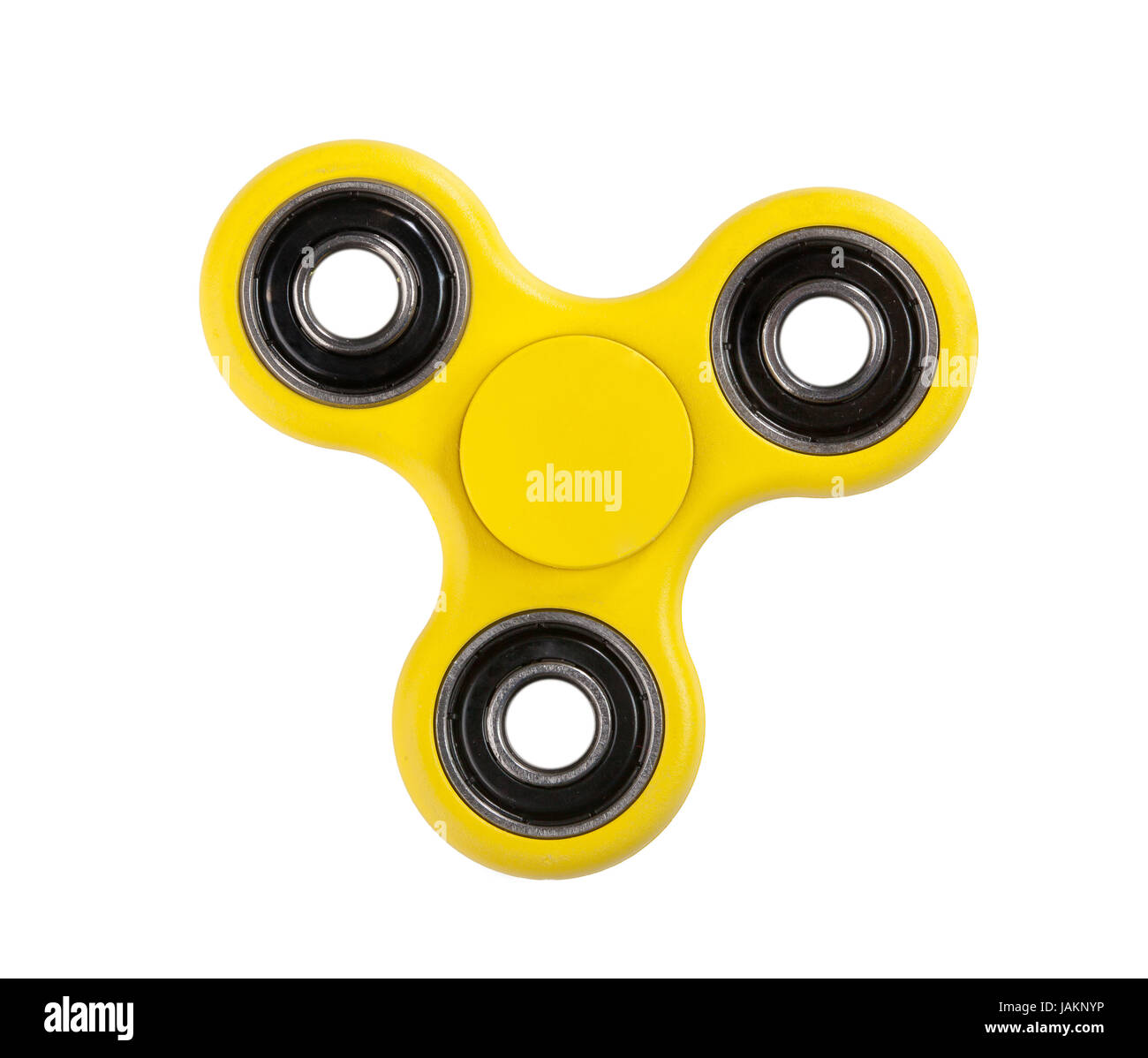 Yellow Fidget Spinner isolated on white background Stock Photo - Alamy