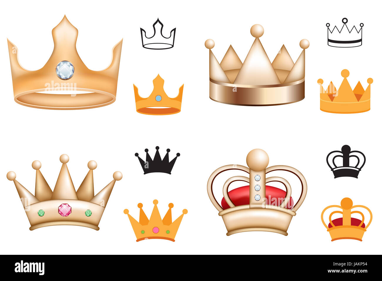 Different beautiful crown isolated on the white background Stock Photo ...