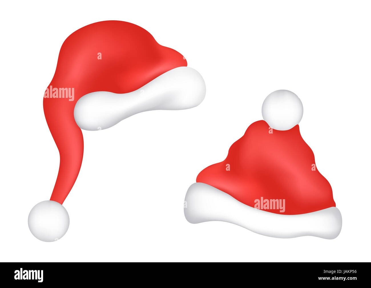 The Christmas caps isolated on a white background Stock Photo - Alamy