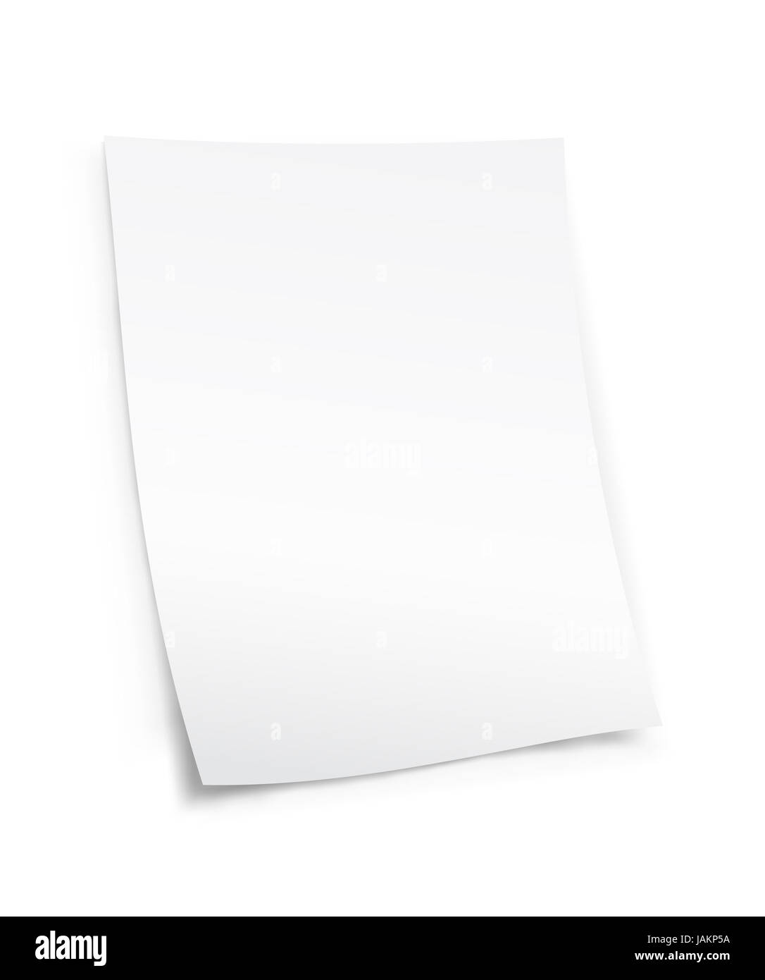 Sheet of white paper isolated on the white background Stock Photo - Alamy