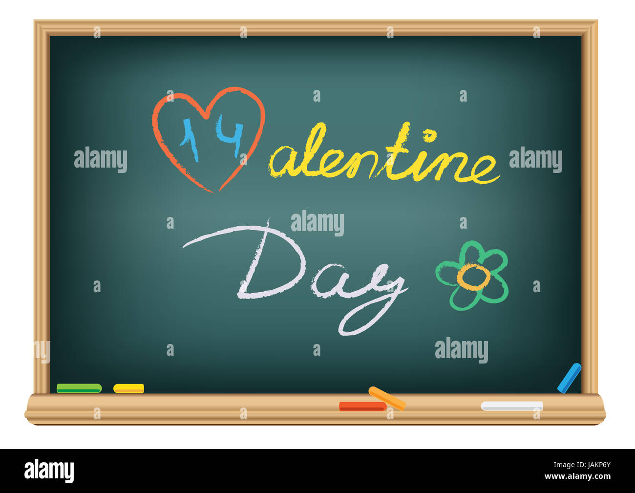 the message valentine day on the school blackboard Stock Photo - Alamy