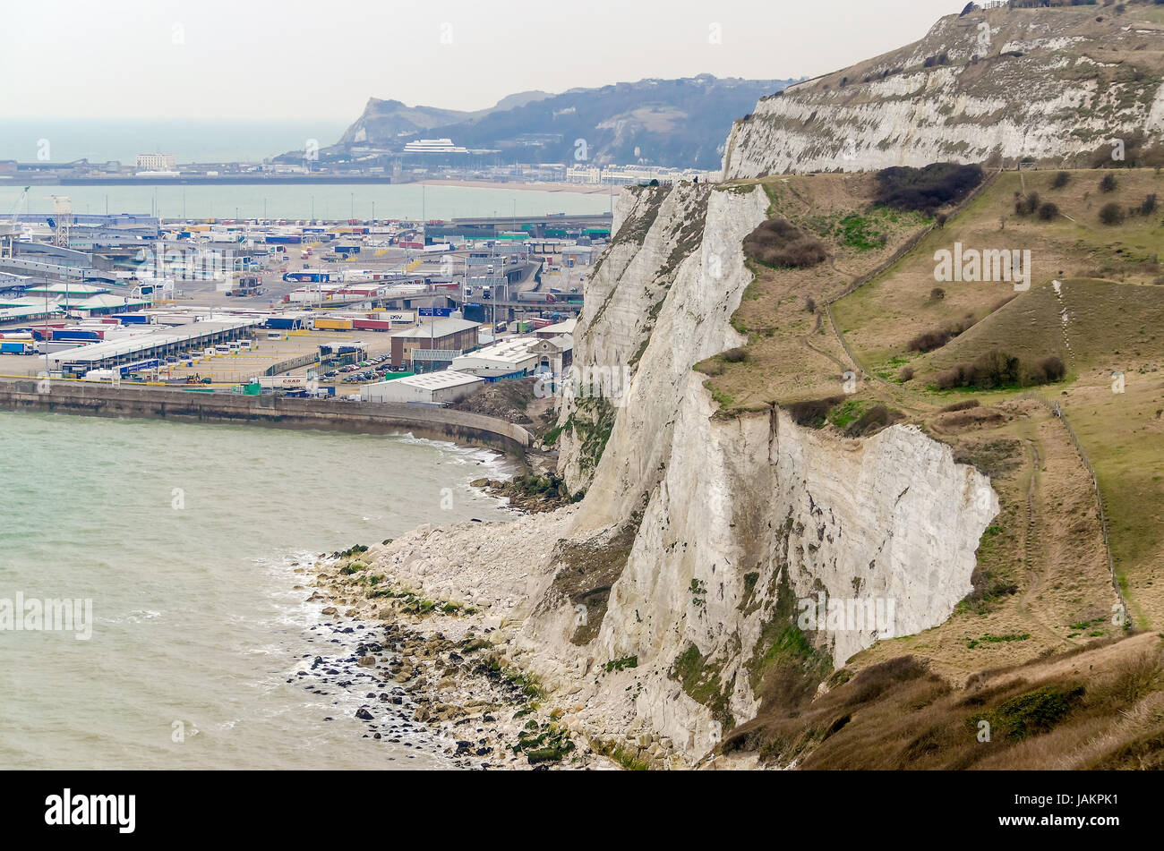 The White Cliffs of Dover facing Continental Europe on the English ...