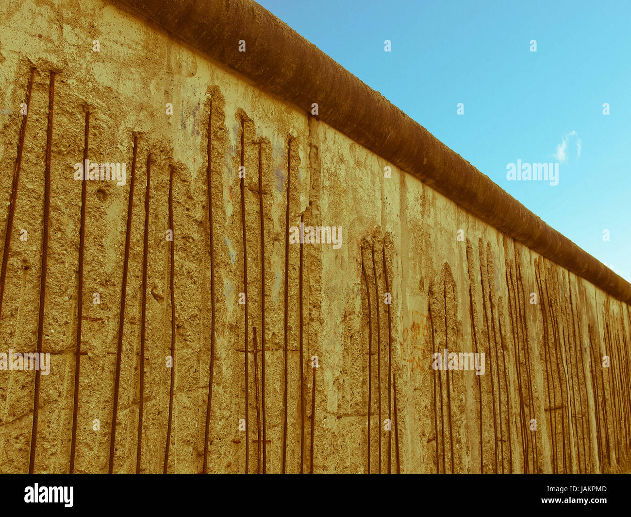 Vintage look The Berlin Wall (Berliner Mauer) in Germany Stock Photo ...