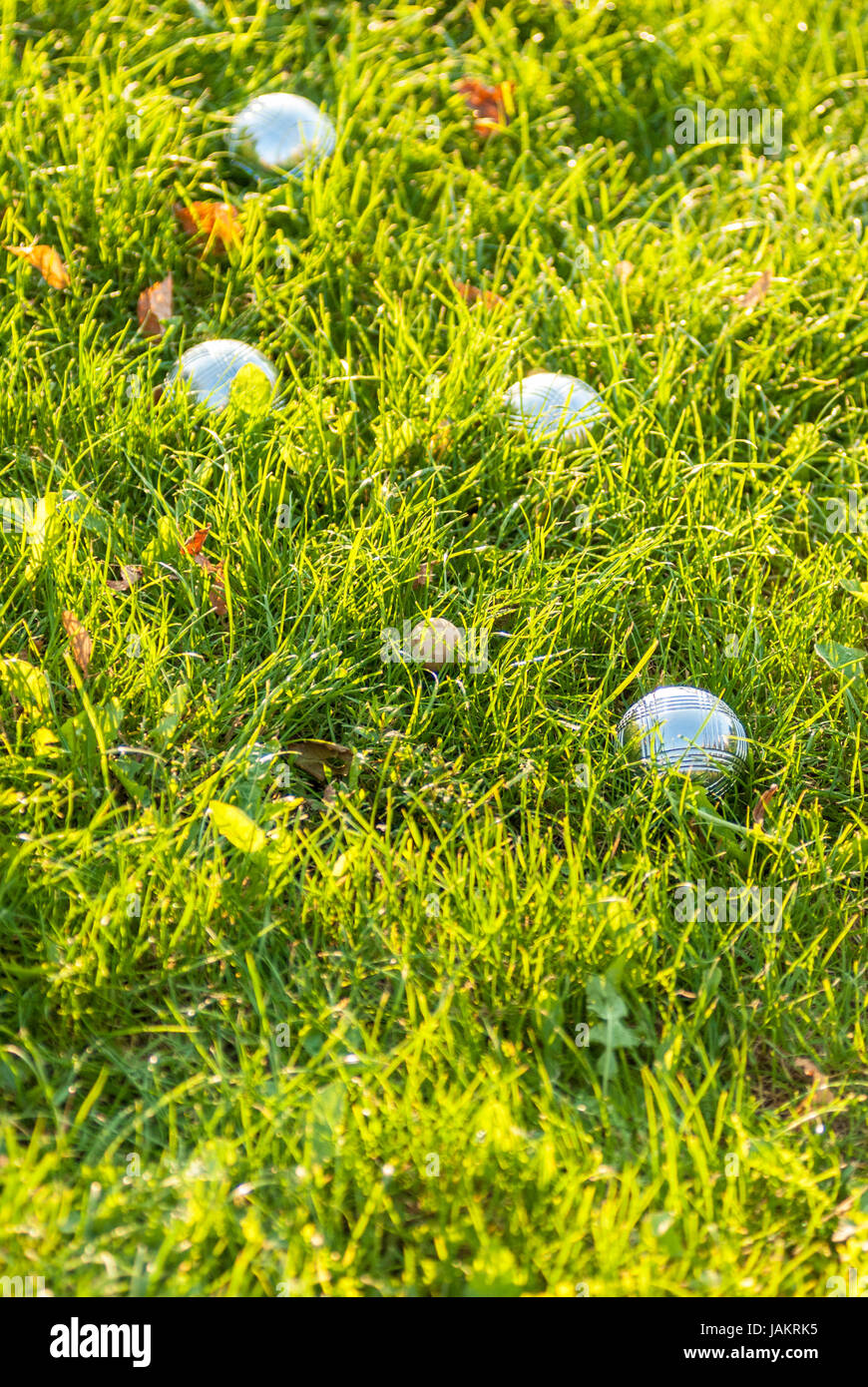 Petanque game play grass ball balls competition hi-res stock ...