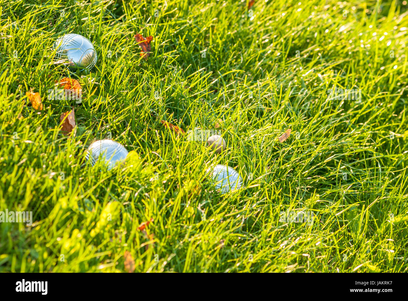 Petanque game play grass ball balls competition hi-res stock ...