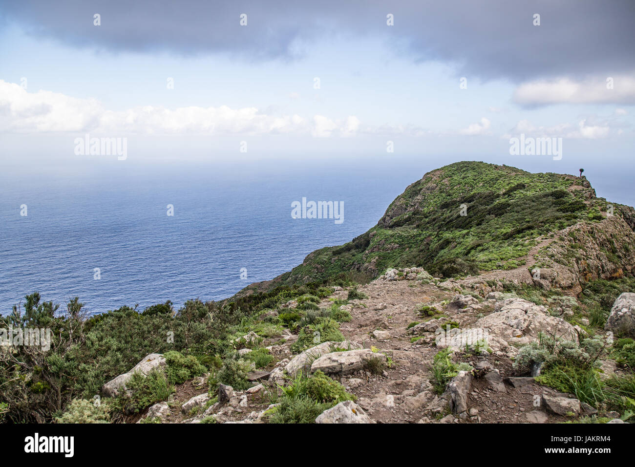 The Anaga Mountains Nature Park, Canary Islands, Rocks, plants, sea and ...