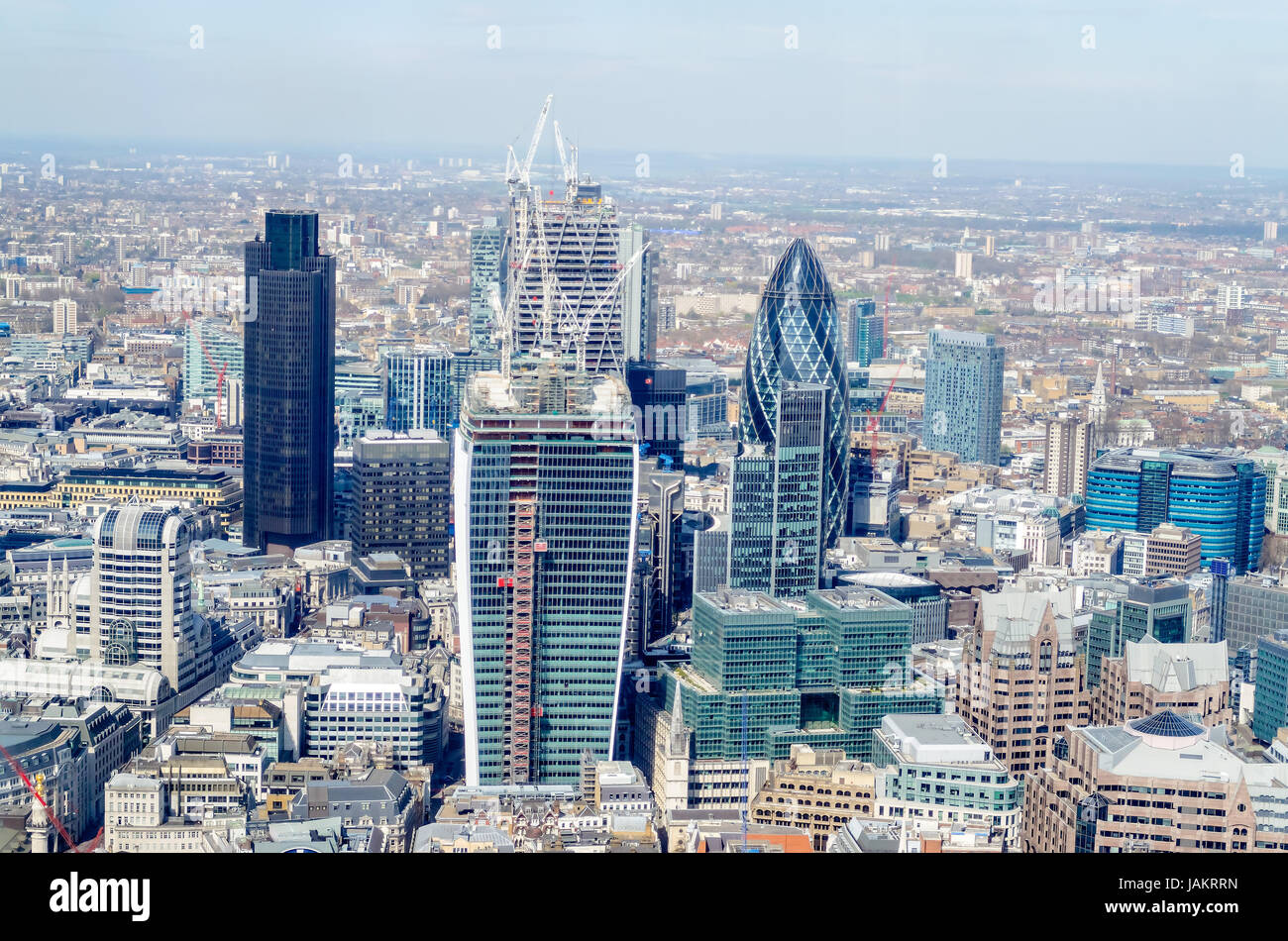 London City Skyline, Modern Skyscrapers in London financial district ...