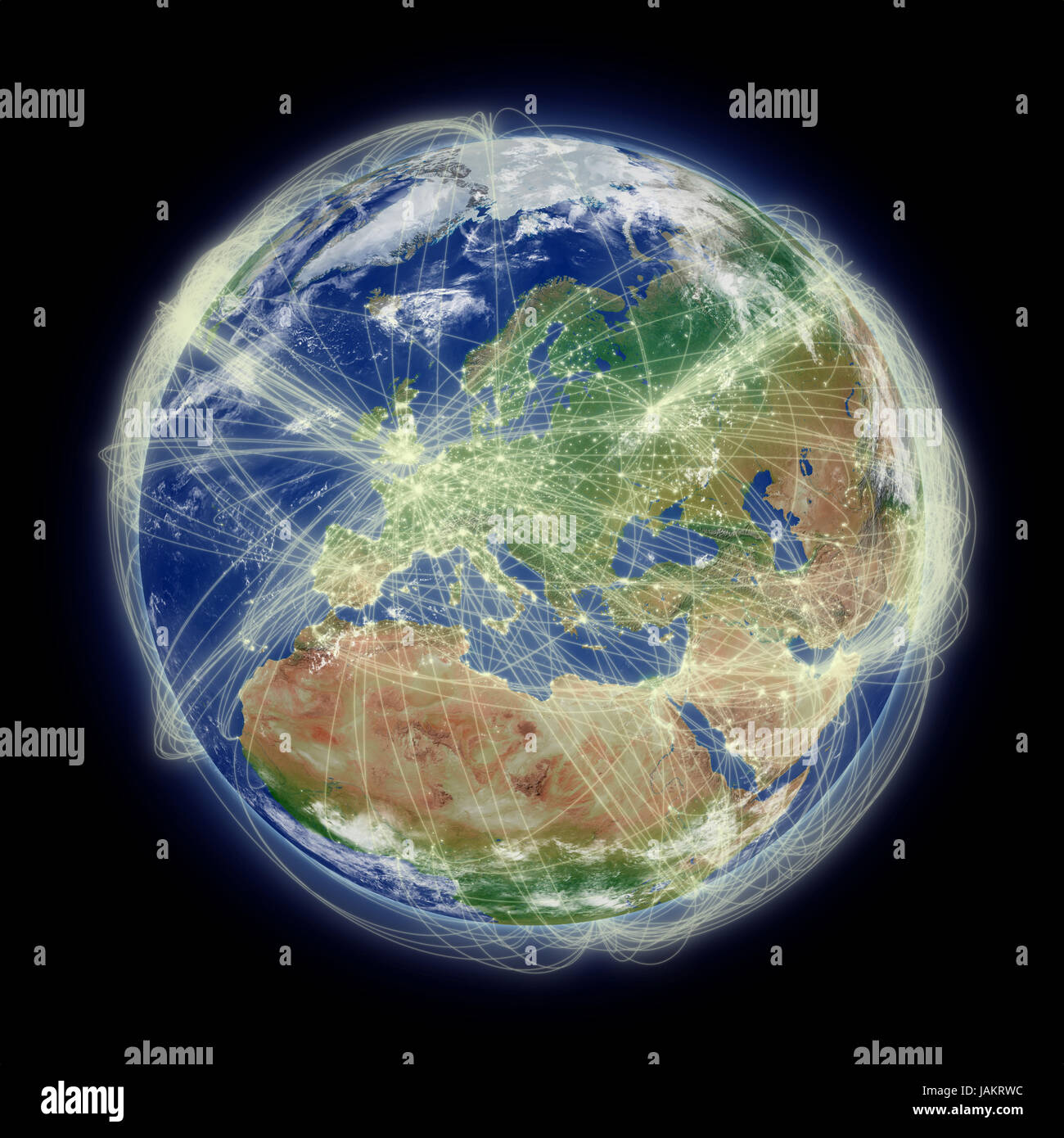 World map with flight paths globe hi-res stock photography and images ...