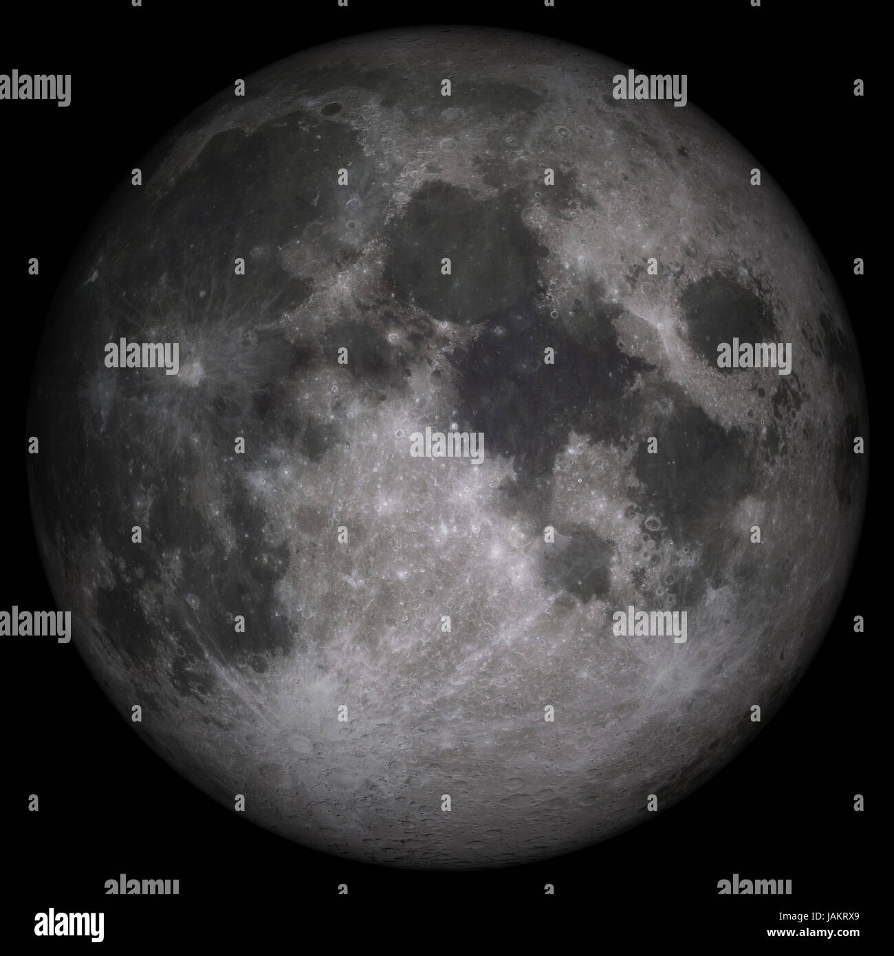 High detail moon illustration on black background Stock Photo - Alamy