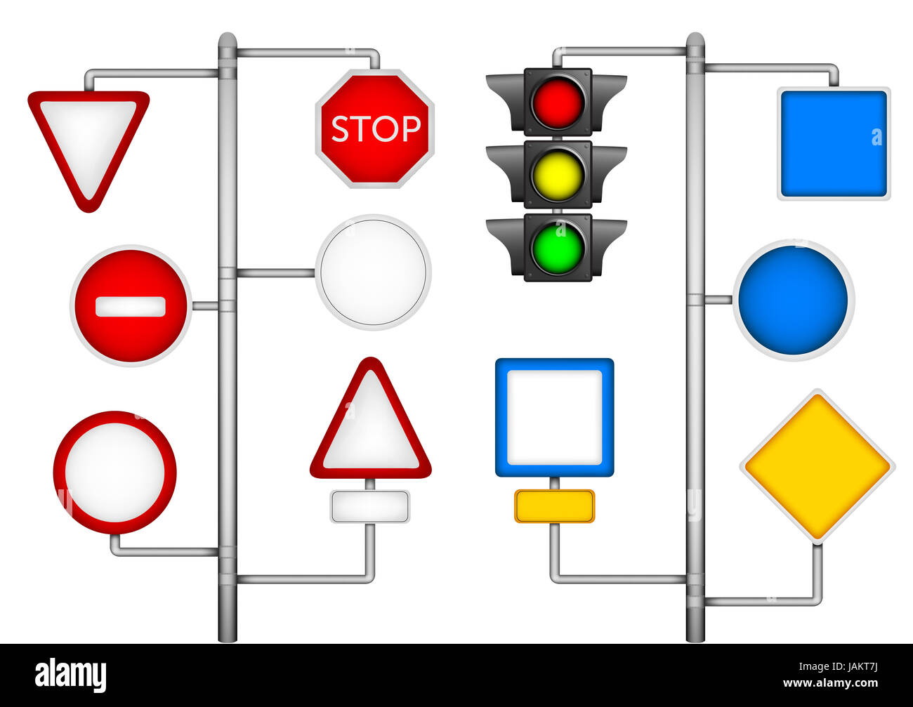 Empty forms for traffic signs and the semaphore Stock Photo - Alamy