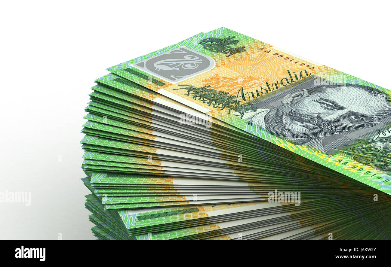 Stack of Australian Dollar Stock Photo - Alamy