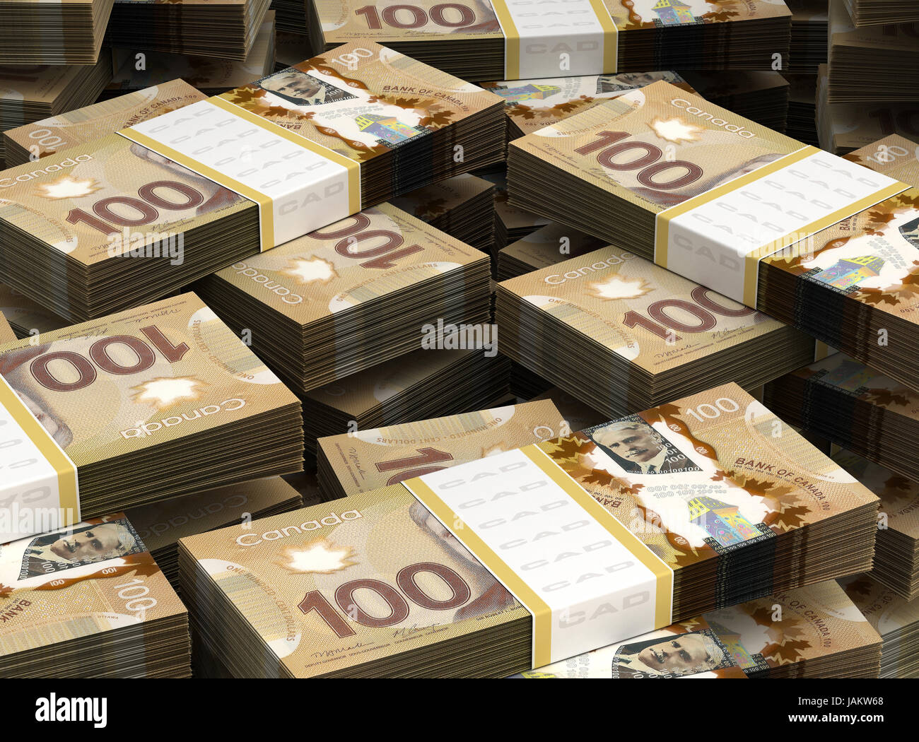 Stack of Canadian Dollar Stock Photo - Alamy