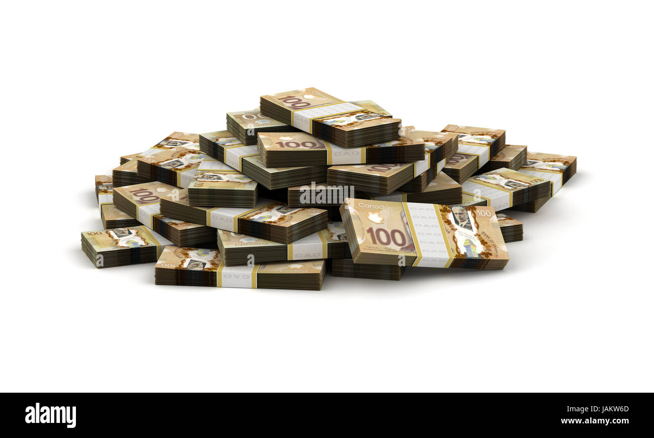 Stack of Canadian Dollar Stock Photo - Alamy