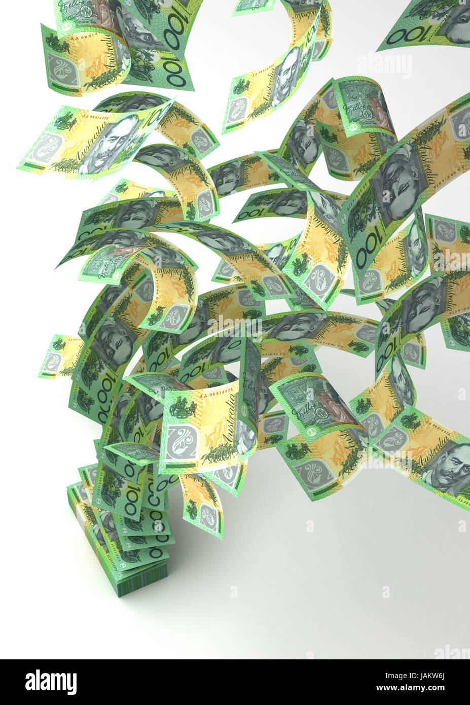 Flying Australian Dollar (isolated with clipping path Stock Photo - Alamy