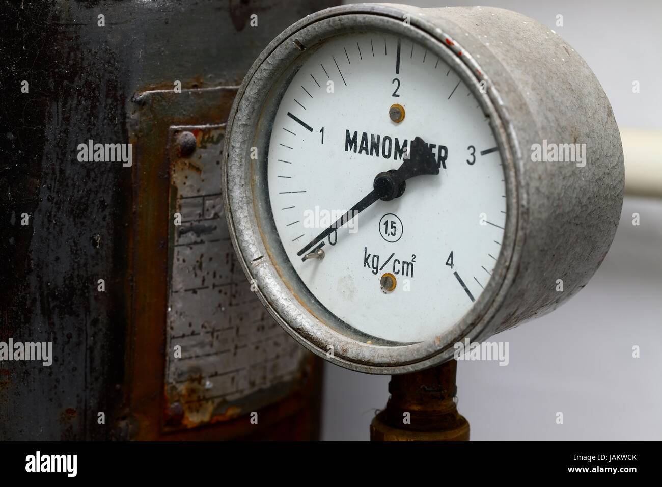 Manometer on an old rusty gas tank Stock Photo - Alamy