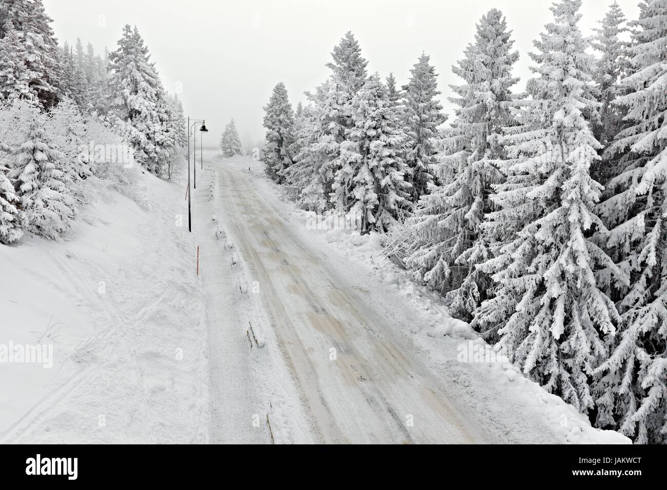 Driving motion falling snow forest hi-res stock photography and images ...