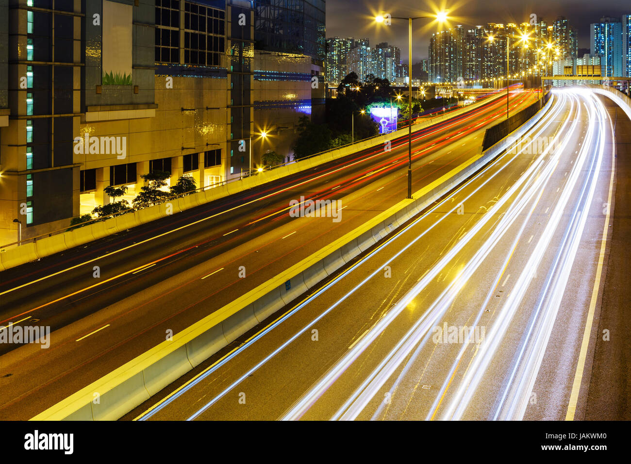 Busy traffic on highway at night Stock Photo - Alamy