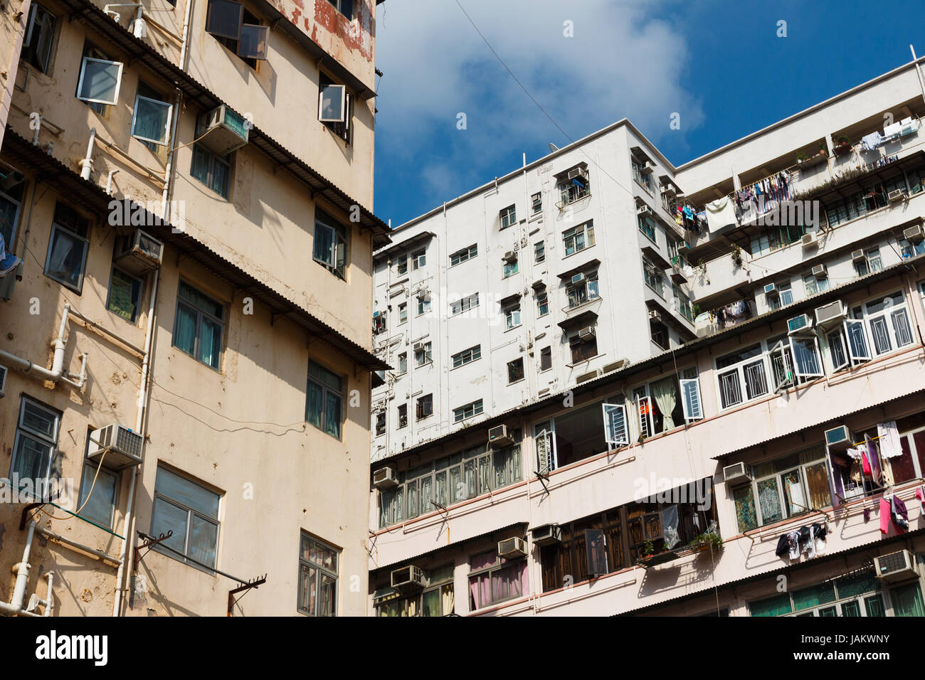 Overpopulated residential building in Hong Kong Stock Photo - Alamy