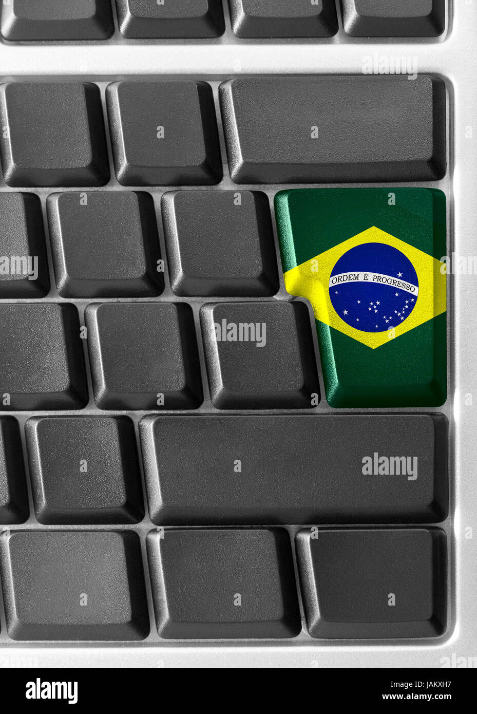 Computer keyboard with Brazil key Stock Photo - Alamy