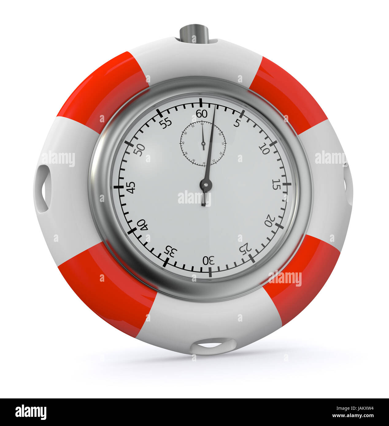 one lifesaver with a stopwatch (3d render Stock Photo - Alamy