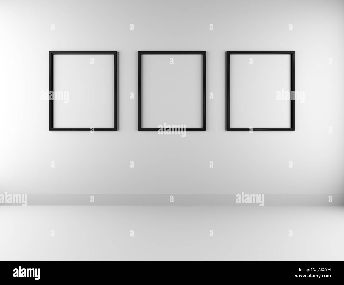 Three White Picture Frames Backdrop High Resolution Stock Photography ...