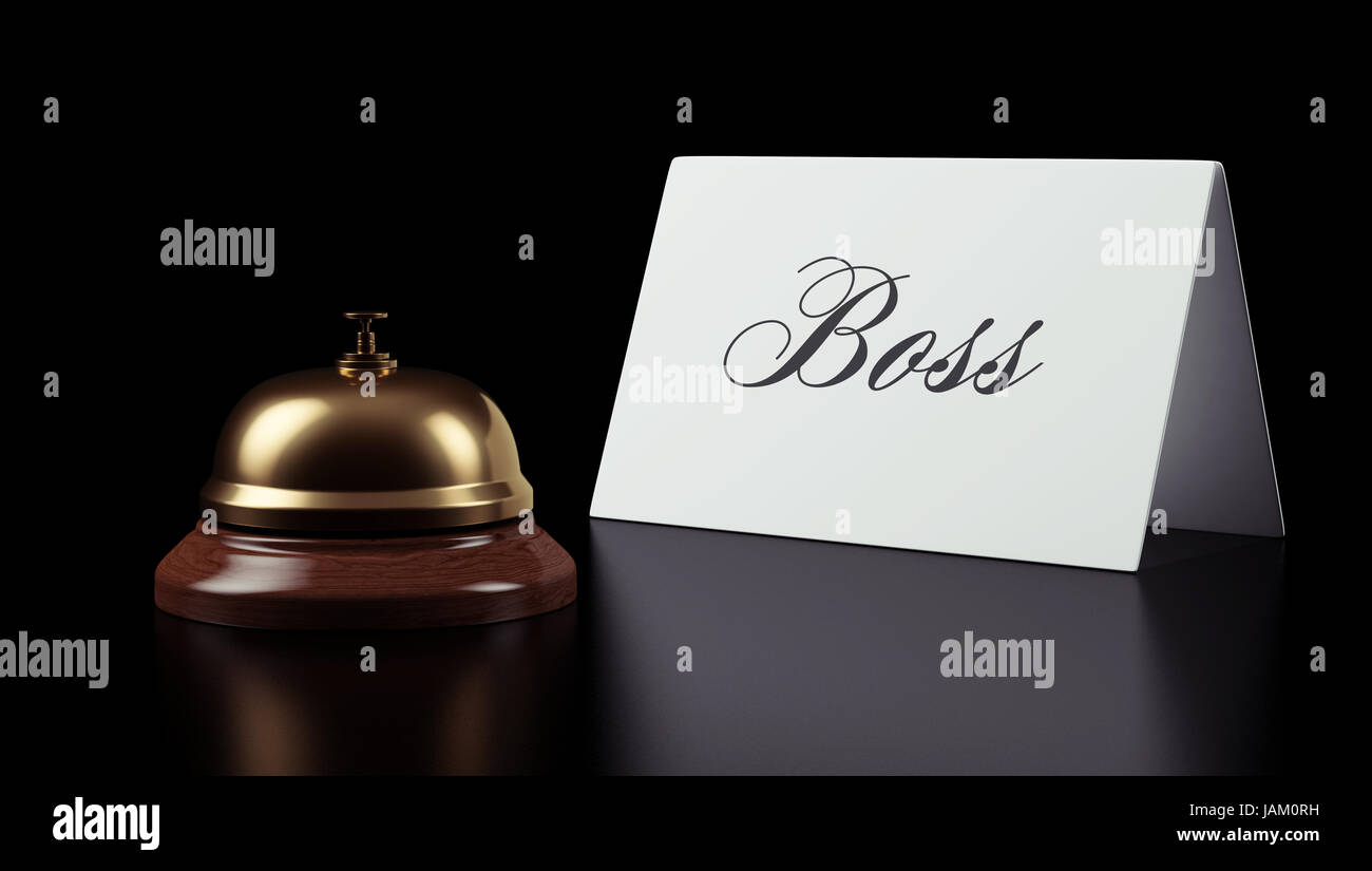 Hotel Bell Sign isolated on black background Stock Photo - Alamy