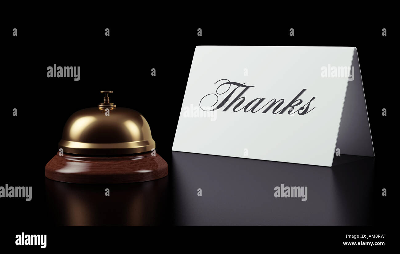 Hotel Bell Sign isolated on black background Stock Photo - Alamy